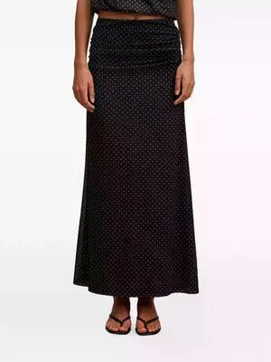 EVER NEW Mimi Polka-dot Ruched Maxi Skirt - Black