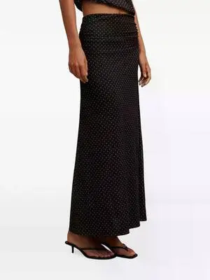 EVER NEW Mimi Polka-dot Ruched Maxi Skirt