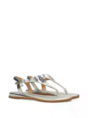 MEXX Nyobi Paradise Snakeskin-effect Logo-plaque Sandals - Silver