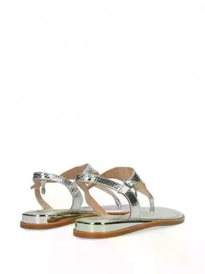 MEXX Nyobi Paradise Snakeskin-effect Logo-plaque Sandals - Silver