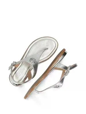 MEXX Nyobi Paradise Snakeskin-effect Logo-plaque Sandals - Silver