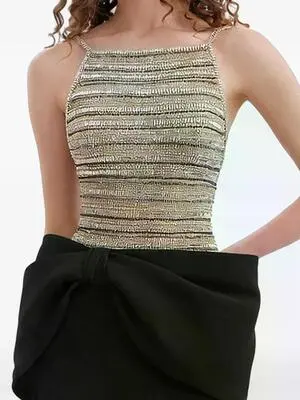 GEMY MAALOUF Beaded-bodice Bow-detail Maxi Dress