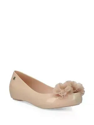Melissa Ultragirl Floral-detail Ballet Flats - Neutrals
