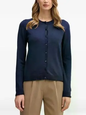 Sisley Crew-neck Cardigan - Blue
