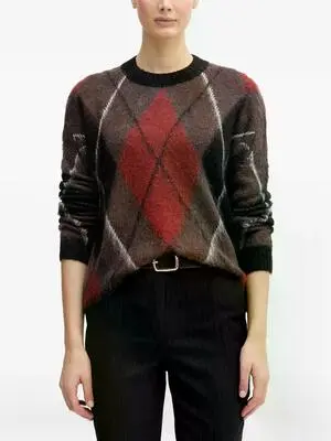Sisley Argyle Knitted Sweater - Brown