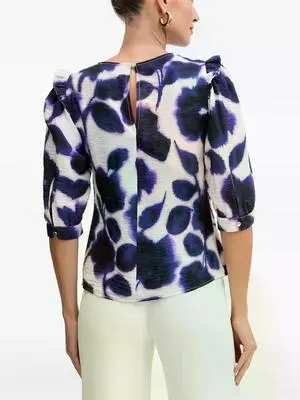MORGAN Ruffled Floral-print Blouse