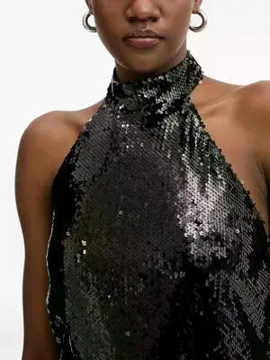 HAVEONE Sequin-embellished Halterneck Mini Dress