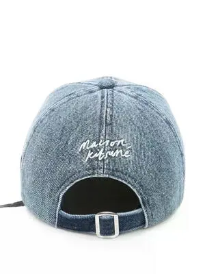 Maison Kitsuné Fox-patch Denim Baseball Cap - Blue