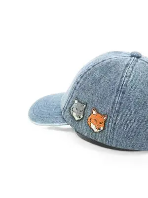 Maison Kitsuné Fox-patch Denim Baseball Cap