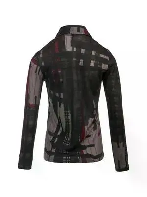 Y’s Abstract-print Button-up Cardigan