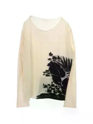 Saint Laurent 2010s Botanical-print Sweater - Neutrals