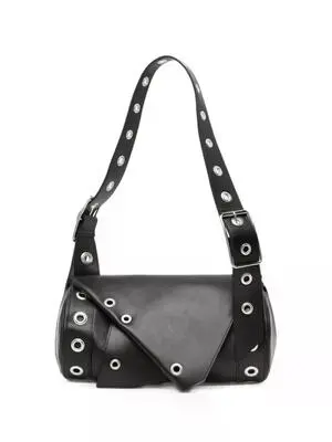 LIMI FEU Eyelet-embellished Cylinder Shoulder Bag - Black