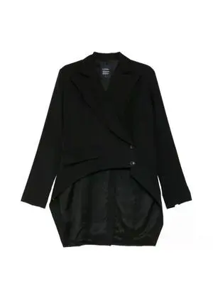 LIMI FEU Wool Gabardine Long Jacket - Black