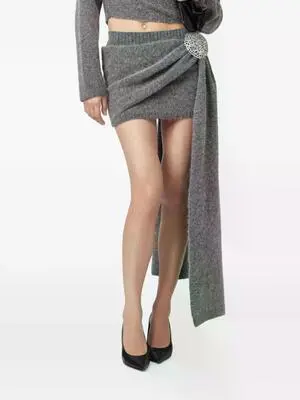 Giuseppe Di Morabito Crystal-embellished Draped Mini Skirt - Grey