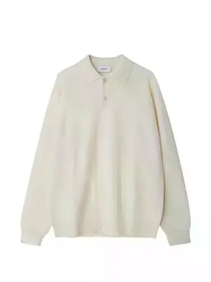 LARDINI Ribbed-knit Polo Sweater - Neutrals