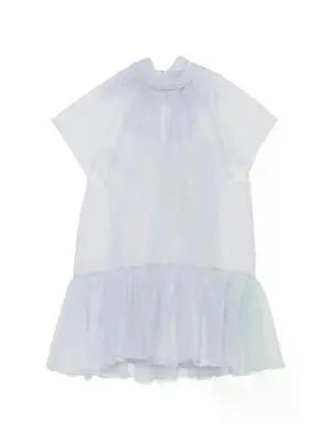 Simkhai Beaux Tiered Organza Mini Dress - Blue