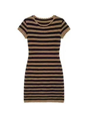 REFORMATION Pip Striped Mini Dress - Black