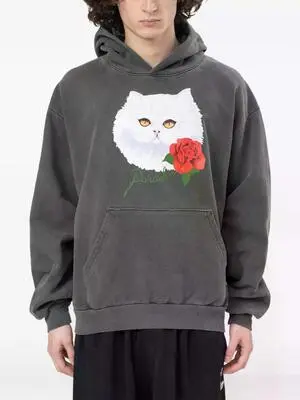 PARADISE NYC Purradise Graphic-print Hoodie - Grey