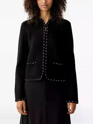 Luisa Spagnoli Embellished Bouclé Cardigan - Black