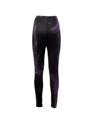 Yohji Yamamoto Abstract-print Logo-waistband Leggings