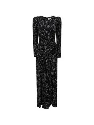 P.a.r.o.s.h Star-print Belted Maxi Dress - Black