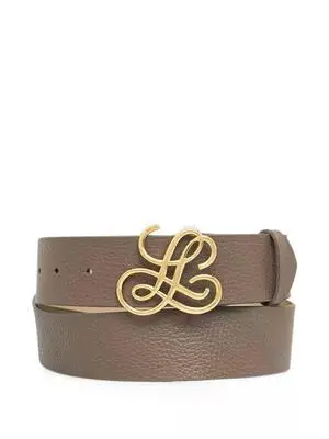 Luisa Spagnoli Logo-plaque Pebbled Leather Belt - Brown