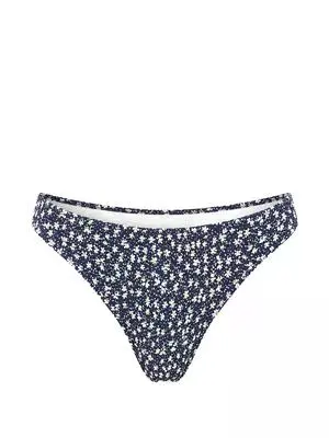 Polo Ralph Lauren Floral-print Smocked Bikini Bottom - Blue