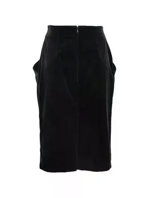 Prada Velvet Gathered Midi Skirt