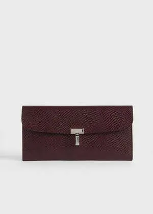 TOTEME T-lock Palmellato-patent Wallet - Cherry