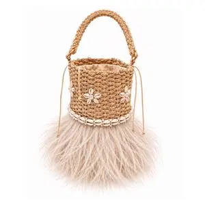 LALINDE Neutrals St. Barths Bucket Bag Champagne - White