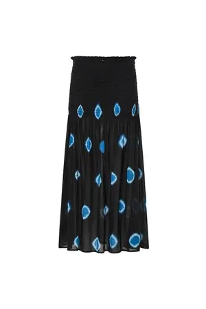 PAR Y ESCALA Smocked Cotton Maxi Josefa Skirt