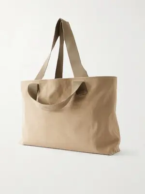 THE ROW Brian Leather-trimmed Canvas Medium Tote