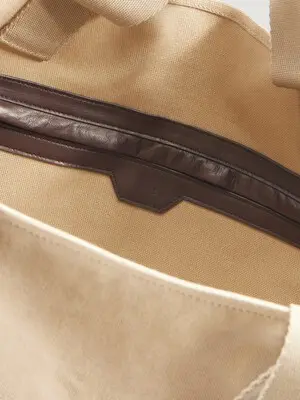 THE ROW Brian Leather-trimmed Canvas Medium Tote