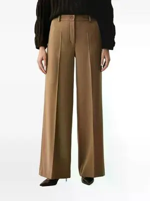 Luisa Spagnoli Pressed-crease Wide-leg Trousers - Brown