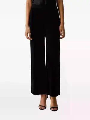 Luisa Spagnoli Modine Fine-knit Wide-leg Trousers - Black