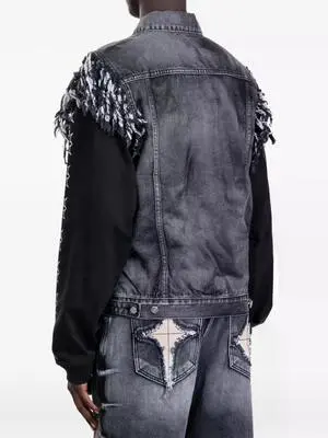 THUG CLUB Tc Angels Fringe-trim Denim Jacket