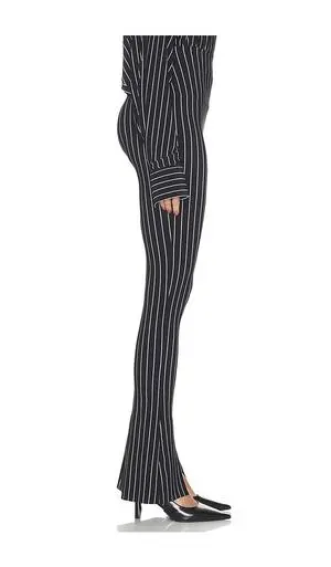 Norma Kamali Spat Legging In & White Refined Pinstripe In . Also