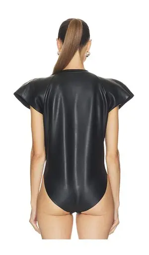 Norma Kamali Cap Sleeve Bomber Bodysuit In . Also