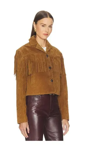 Blanknyc Faux Suede Fringe Jacket In . Also