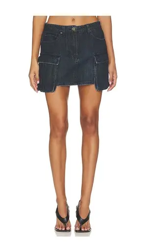 Courtney Zheng Denim Cargo Mini Skirt - Blue