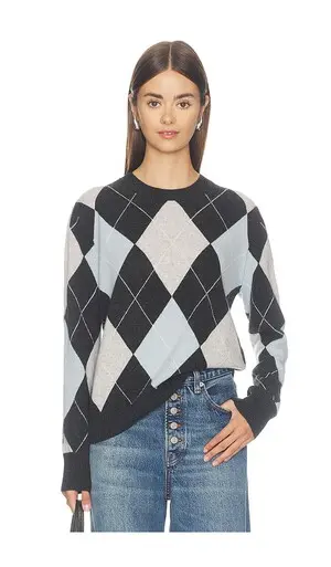 Enza Costa Cashmere Argyle Sweater In . Also