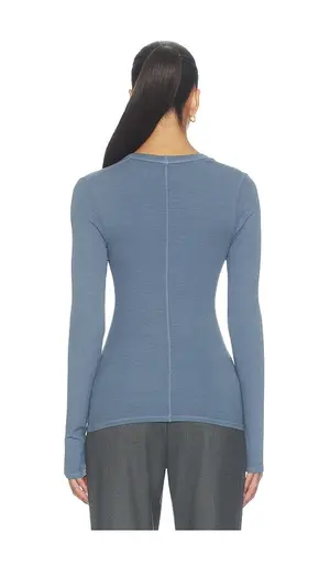 Enza Costa Silk Rib Essential U Tee In . Also