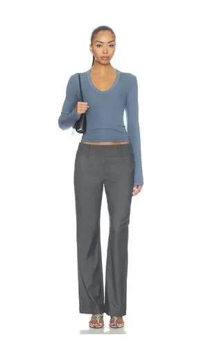Enza Costa Silk Rib Essential U Tee In . Also