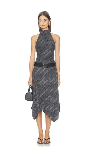 ALL THE WAYS Noa High Neck Midi Dress In . Also