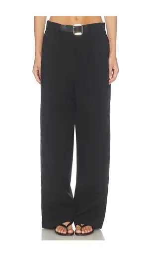 Source Unknown Matteo Belted Tuck Trousers In . Also - Black