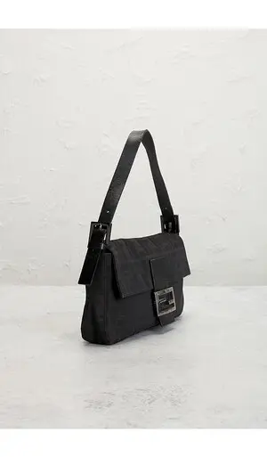 FWRD RENEW Fendi Zucca Baguette Shoulder Bag - Black