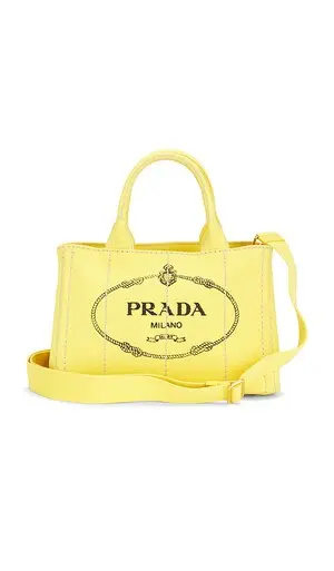 FWRD RENEW Prada Canapa Tote Bag - Yellow