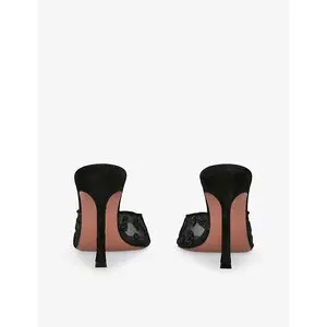 Amina Muaddi Alexa 95 Embellished Mesh Mules