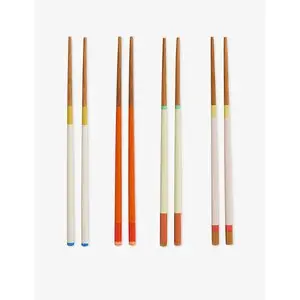 HAY Scholten & Baijings Bamboo And Beechwood Chopsticks Set Of Four - Bright