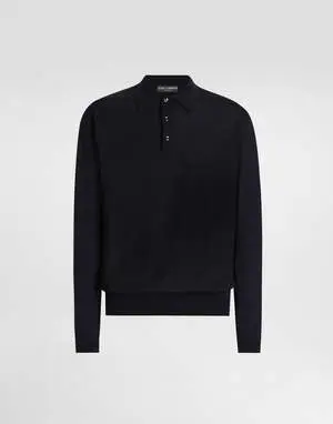 Dolce & Gabbana Cashmere Polo Shirt Sweaters And Cardigans - Blue